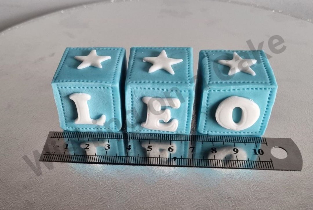 Personalised Edible Fondant Baby Blocks/cubes Name Cake - Etsy