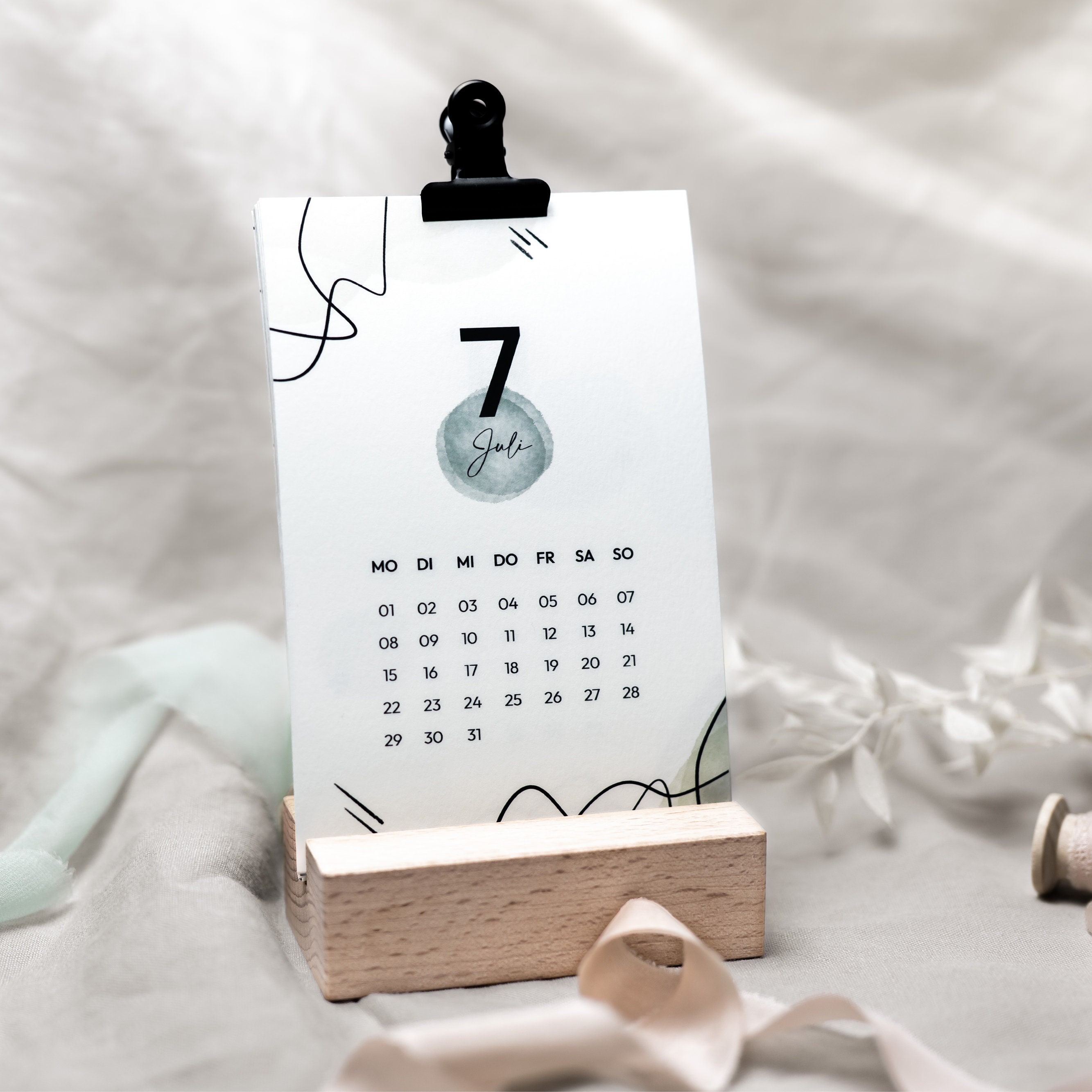 Desk Calendar 2024 in A6 With Watercolor Drawings - Etsy