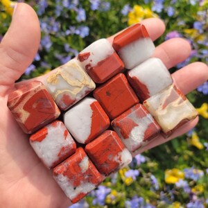 Red Jasper Crystal Cubes With Clear Quartz - Etsy
