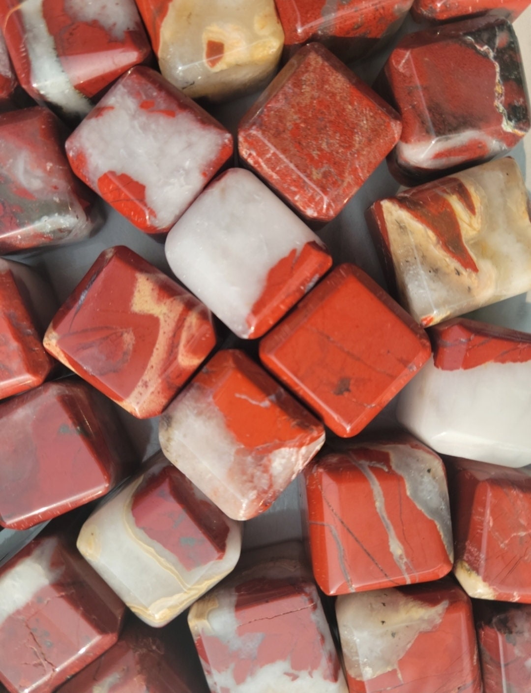Red Jasper Crystal Cubes With Clear Quartz - Etsy