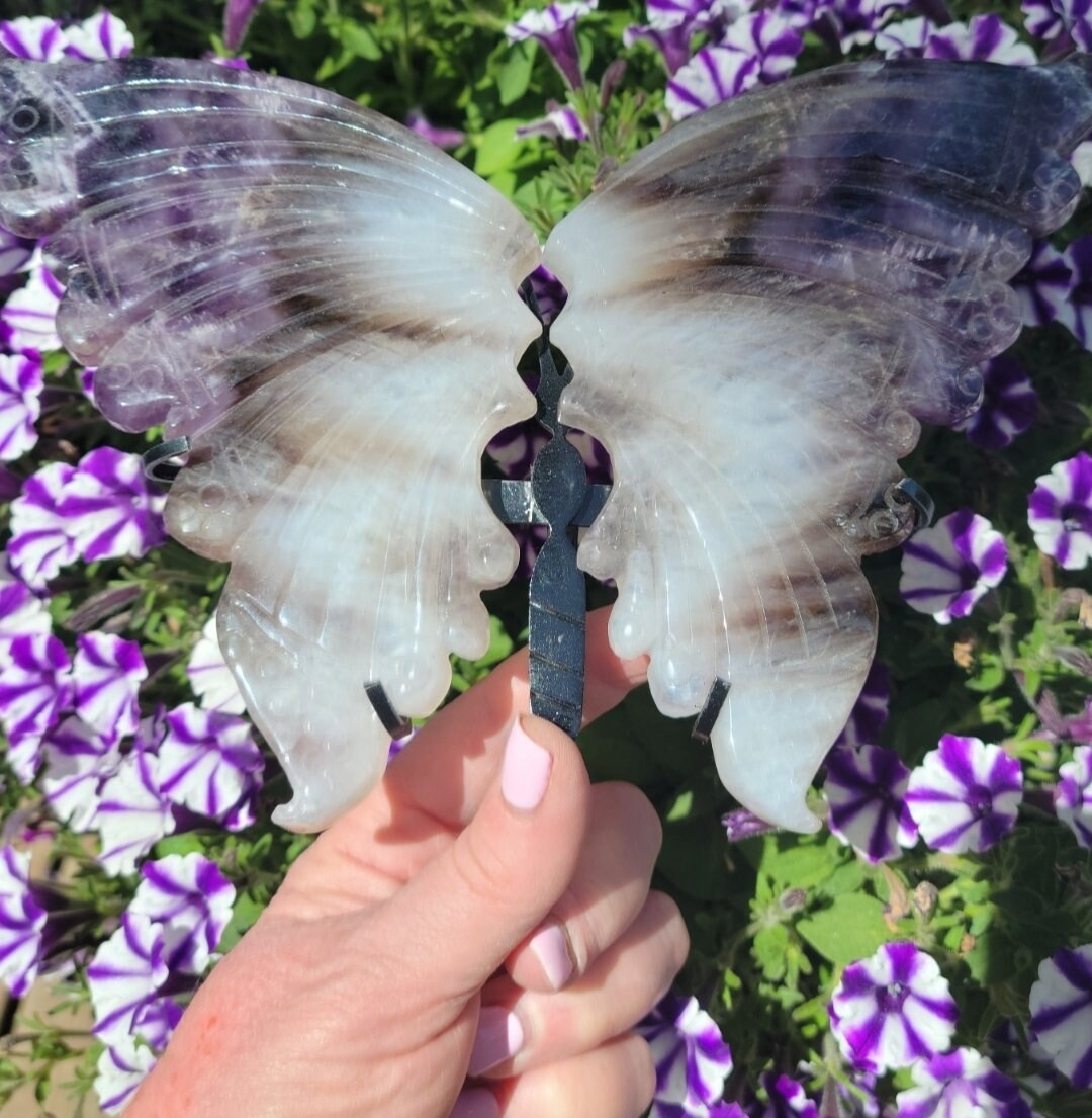 Dream Amethyst Crystal Wings With Stand - Etsy