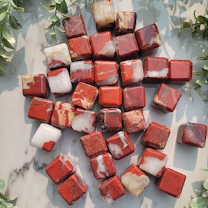 Red Jasper Crystal Cubes With Clear Quartz - Etsy
