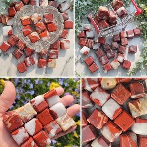Red Jasper Crystal Cubes With Clear Quartz - Etsy