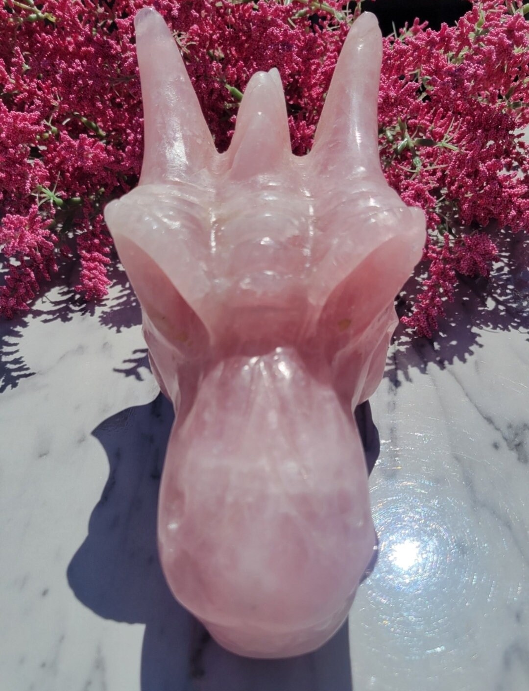 Rose Quartz Crystal Dragon Head - Etsy