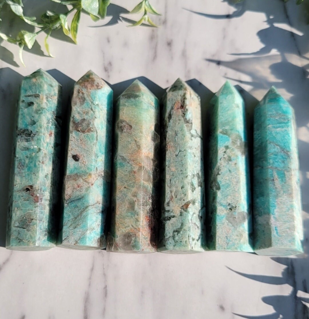 Amazonite With Smoky Quartz Crystal Point Tower's - Etsy