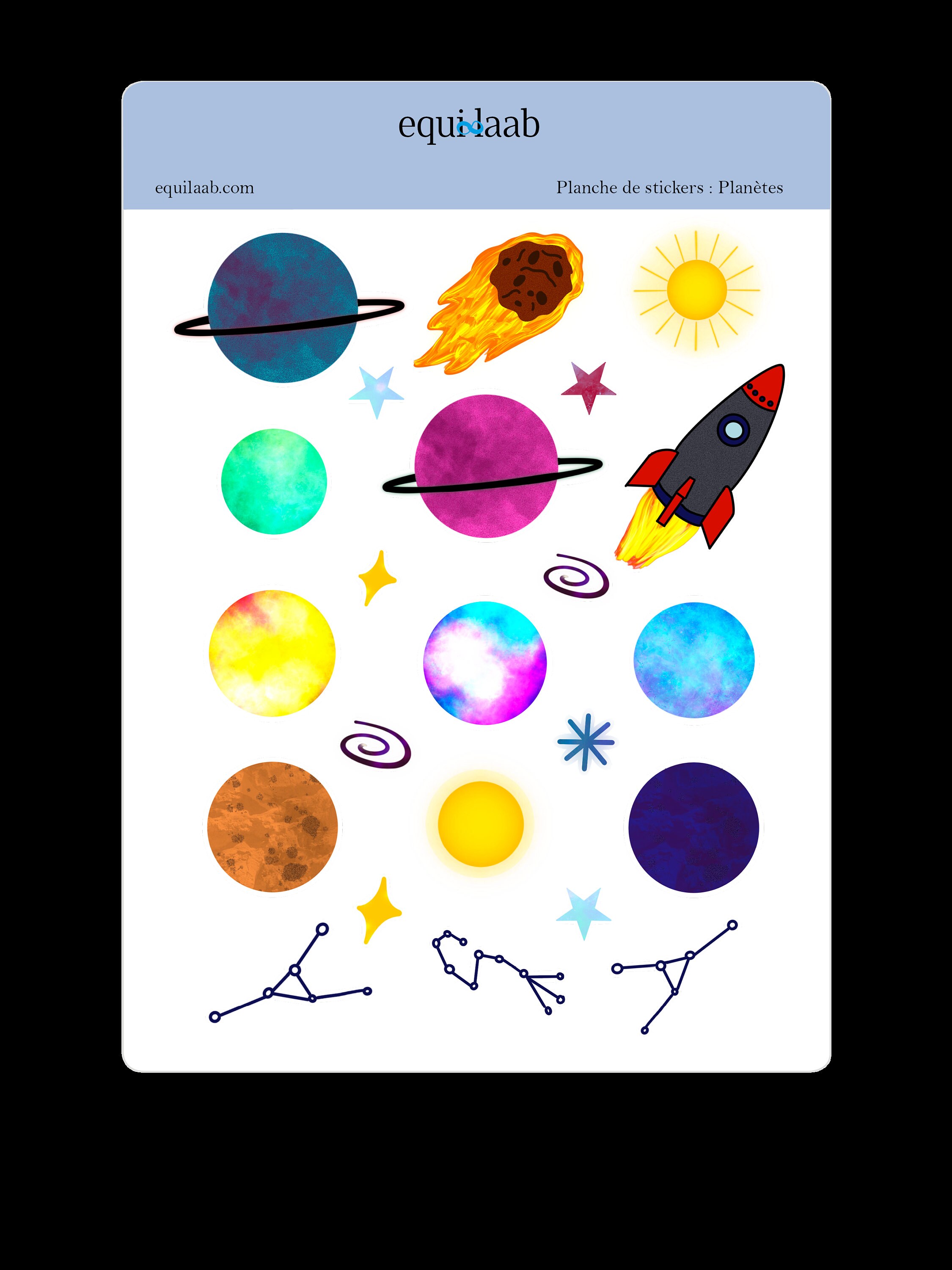 Bullet Journal Sticker Board: Planets and Spaces - Etsy