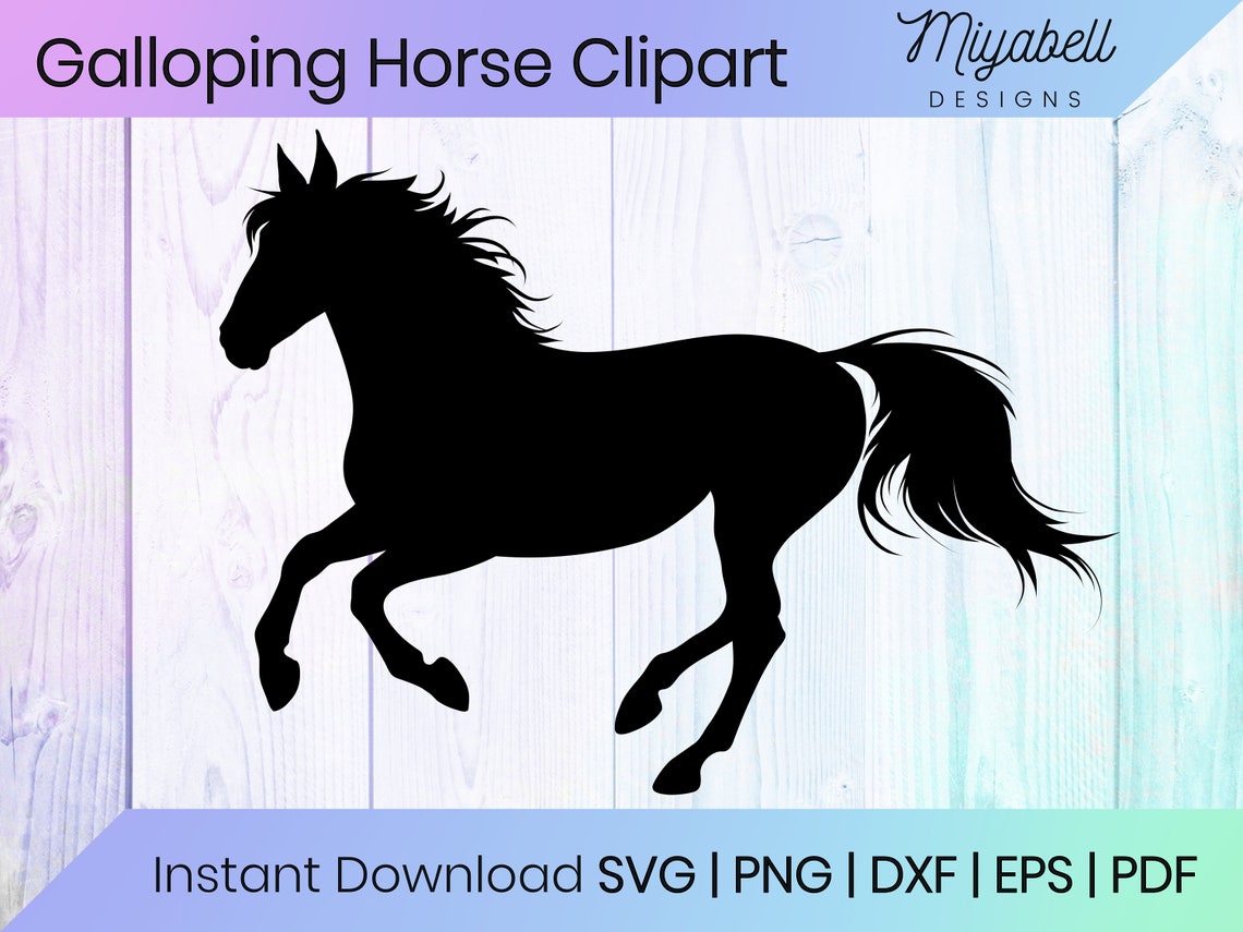 Detailed Galloping Horse Silhouette SVG, Png, Eps, Dxf, Commercial Use ...