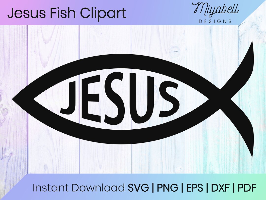 Jesus Fish Christian Symbol, Format Svg, Png, Eps, Dxf, Pdf, Commercial ...