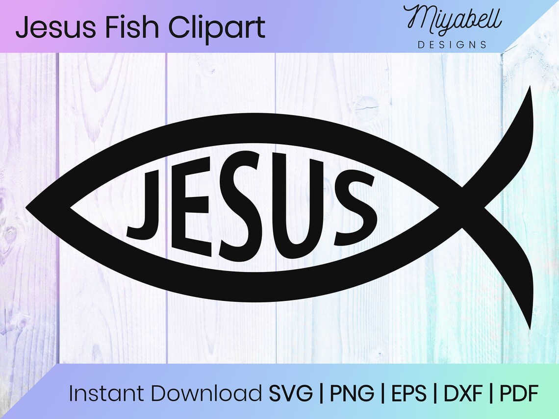 Jesus Fish Christian Symbol, Format Svg, Png, Eps, Dxf, Pdf, Commercial ...