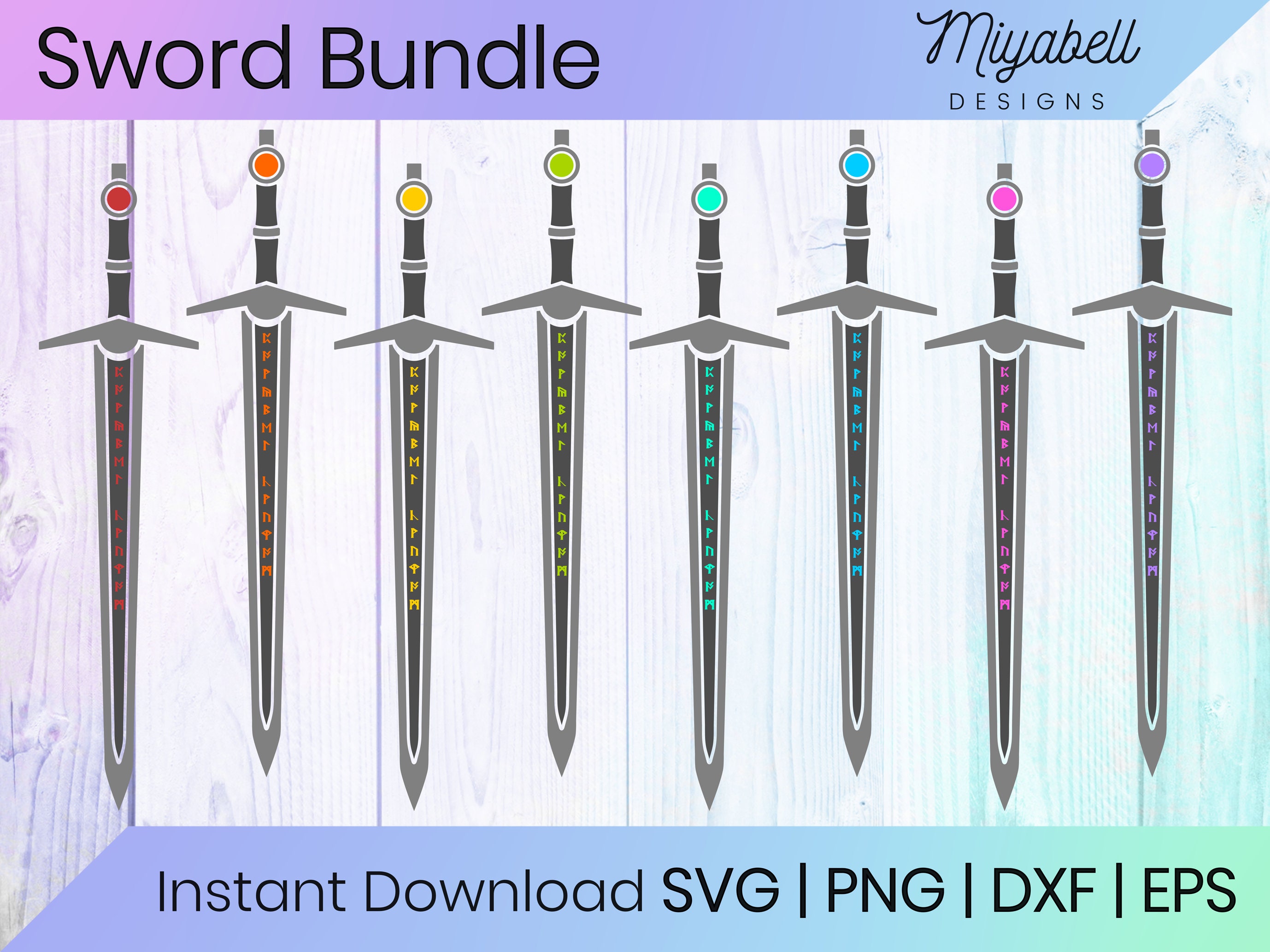 Runic Sword SVG: Fantasy Clipart, Cut Files (digital File) - Etsy