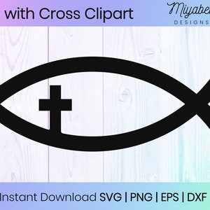 Fish With a Cross, Christian Symbol, Format Svg, Png, Eps, Dxf, Pdf ...