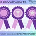 Purple Rosette Ribbon Award, Violet Fabric Reward Badge, Svg, Png, Eps ...
