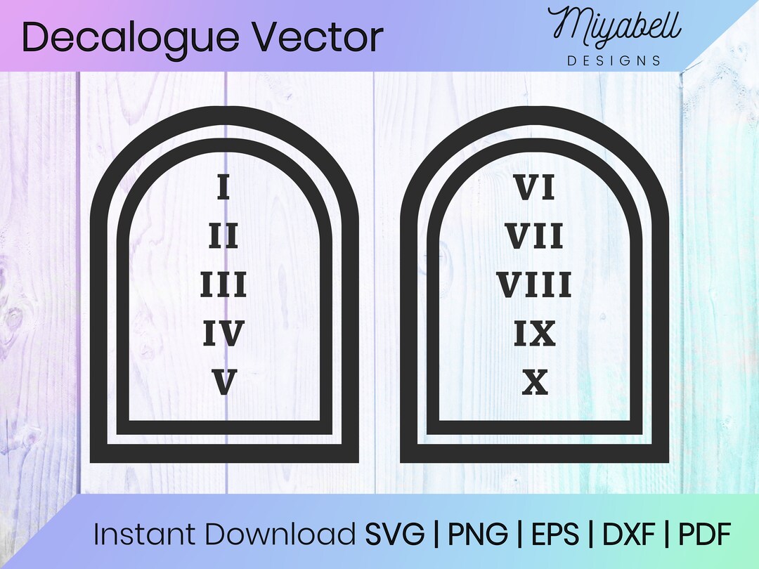 Decalogue Vector File, Christian Symbol, Format Svg, Png, Eps, Dxf, Pdf ...