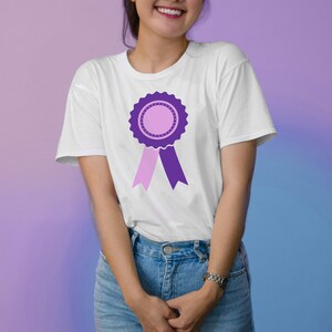 Purple Rosette Ribbon Award, Violet Fabric Reward Badge, Svg, Png, Eps ...