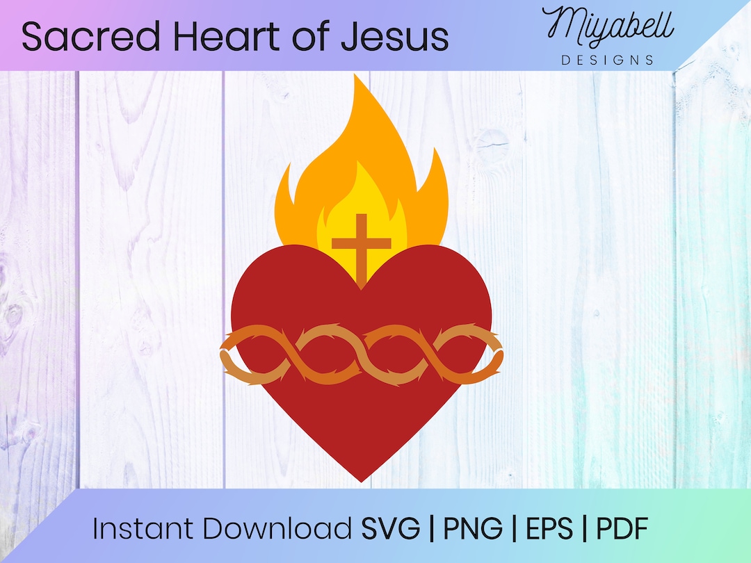 Sacred Heart of Jesus Christ Clipart, Multiple File Formats Svg, Pdf ...
