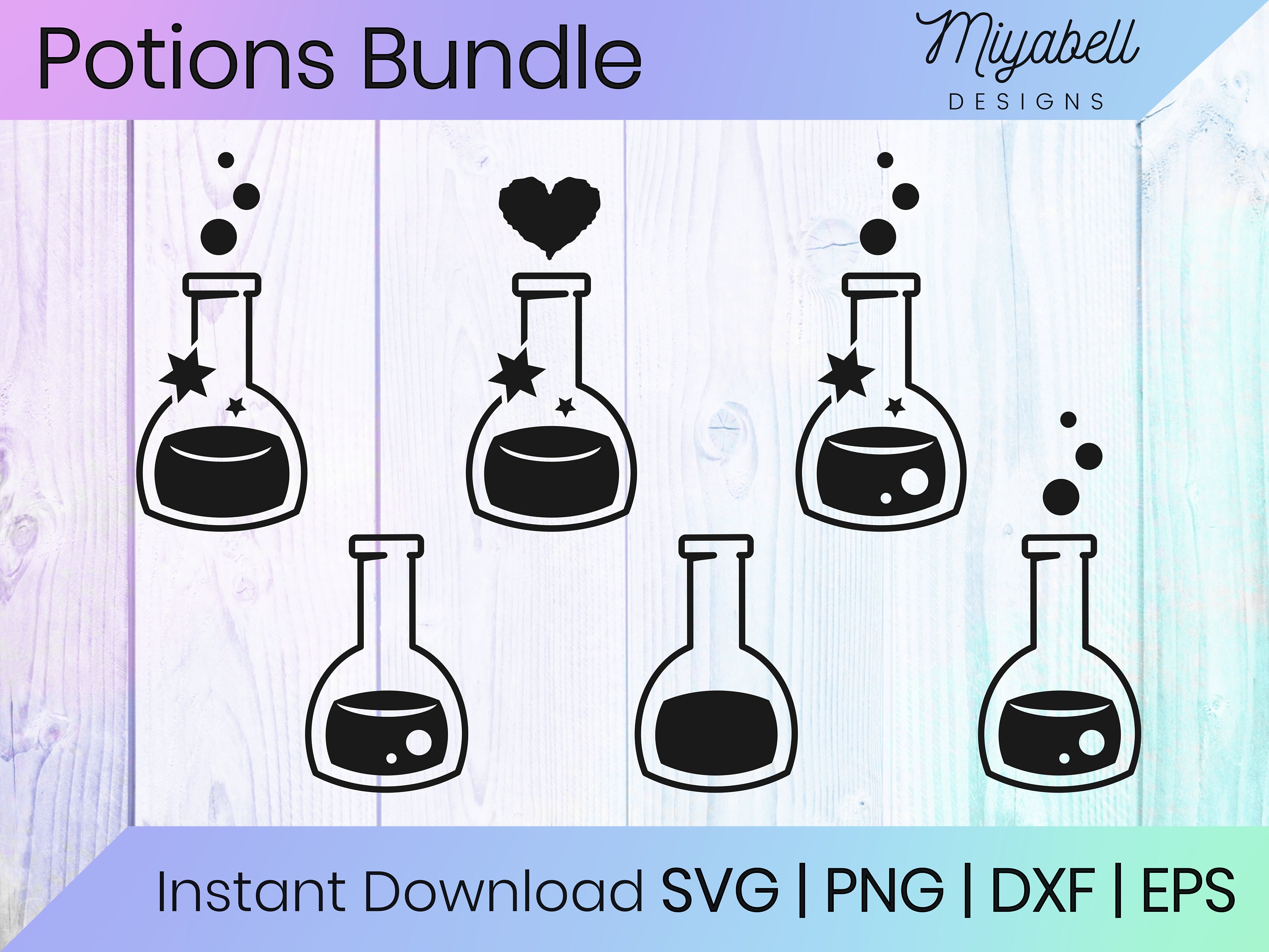 Potions Bundle Svg, Magic Elixir Svg, Alchemy Svg, Png, Eps, Dxf ...