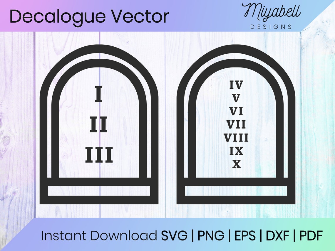 The Ten Commandments, Christian SVG, Format Svg, Png, Eps, Dxf, Pdf ...