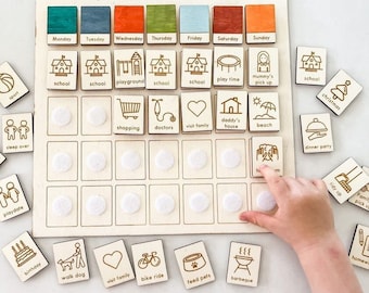 Wooden Daily Routine Chart, My Daily Routine, Routine Chart, Chore ...