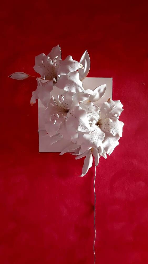 Big Flower Lamp White Lilies Wall Light Bedside Lilies Night Light ...