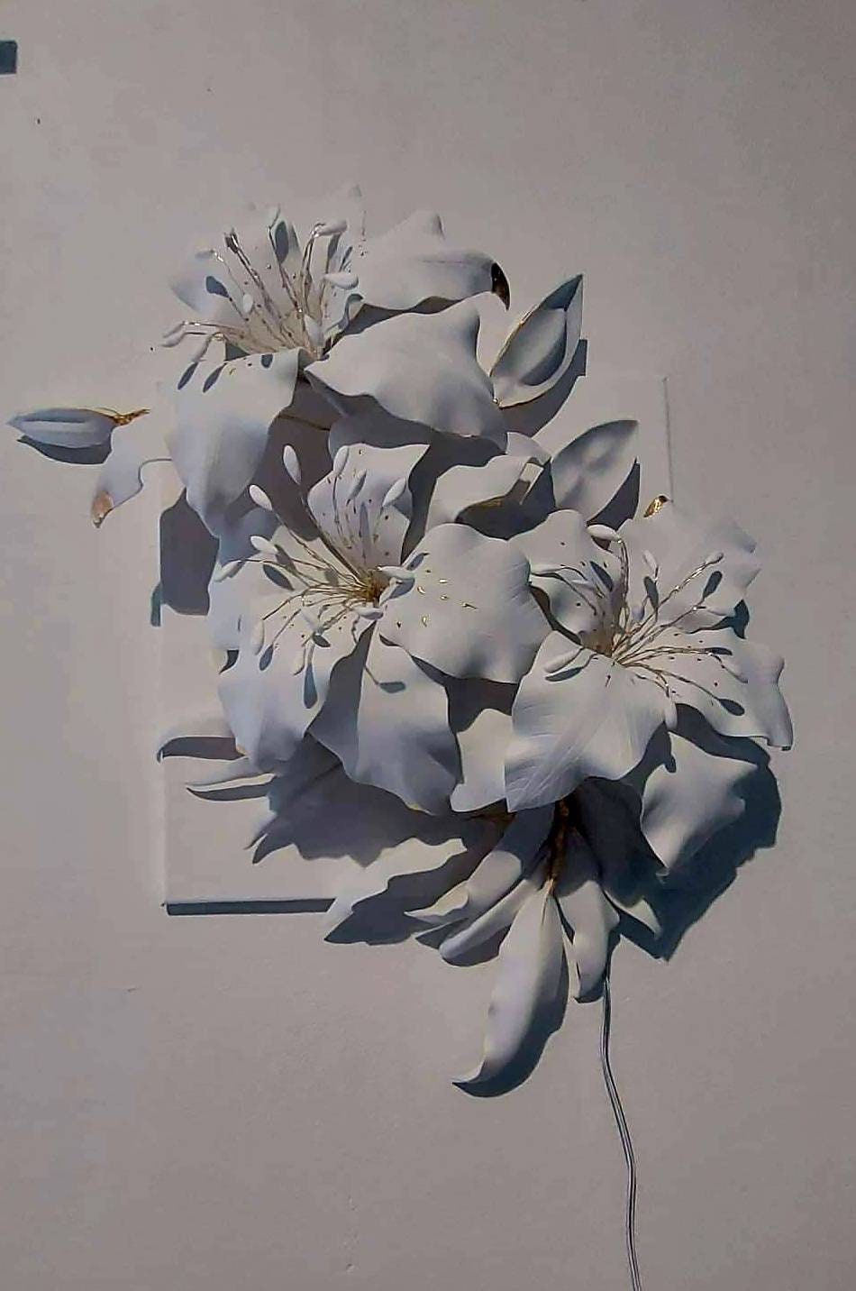 Big Flower Lamp White Lilies Wall Light Bedside Lilies Night Light ...