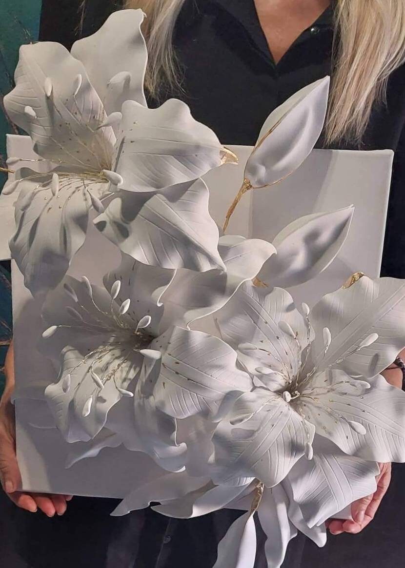 Big Flower Lamp White Lilies Wall Light Bedside Lilies Night Light ...