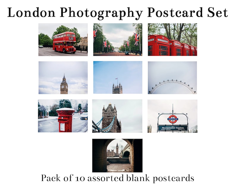 London Iconic Landmarks Tourism Culture Photography Postcard - Etsy