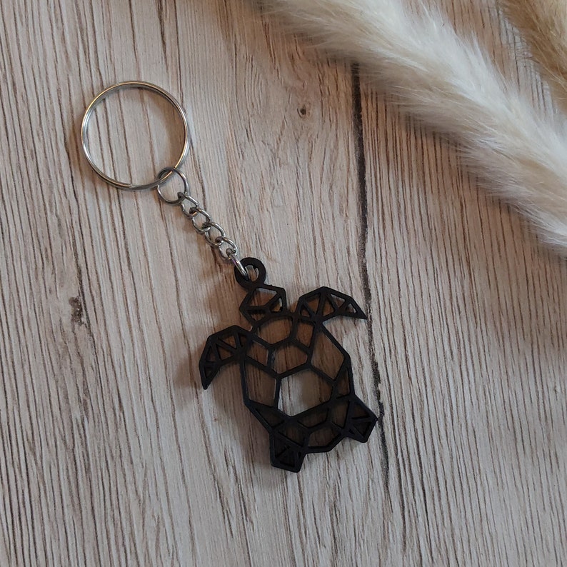 Turtle Keychain/bag Charm, 3D Printed, Unique Gift, Black, White, Pla ...