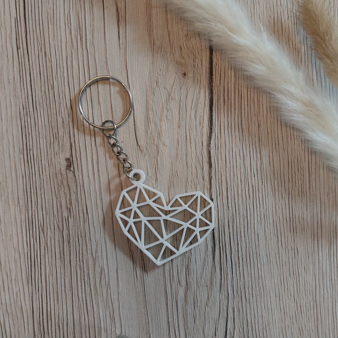 Heart Keyring/bag Charm, 3D Printed, Unique Gift, Black, White , Pla ...