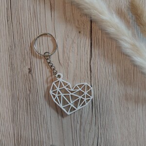 Heart Keyring/bag Charm, 3D Printed, Unique Gift, Black, White , Pla ...