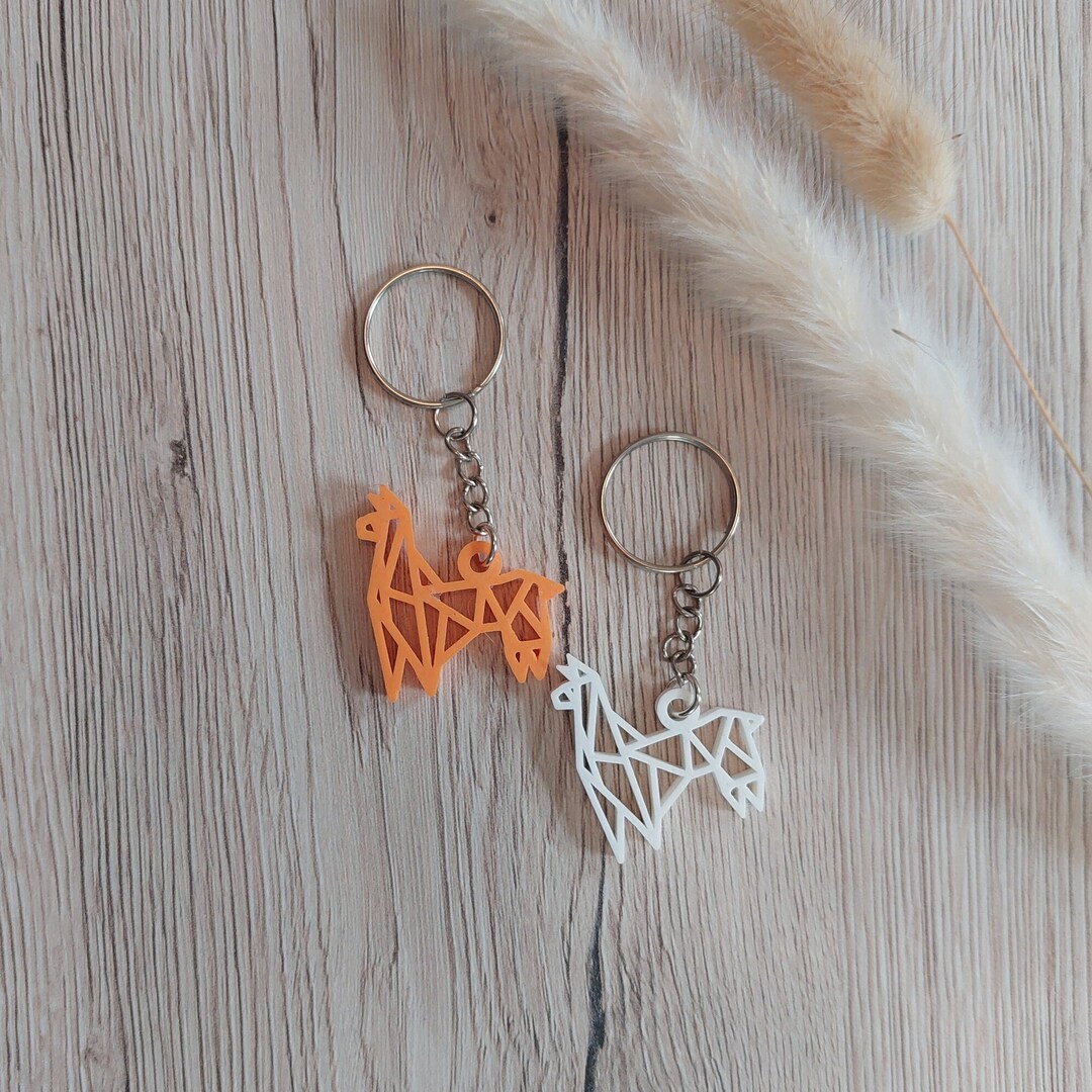 Llama Keychain/bag Charm, 3D Printed, Unique Gift, Black, White , Pla ...