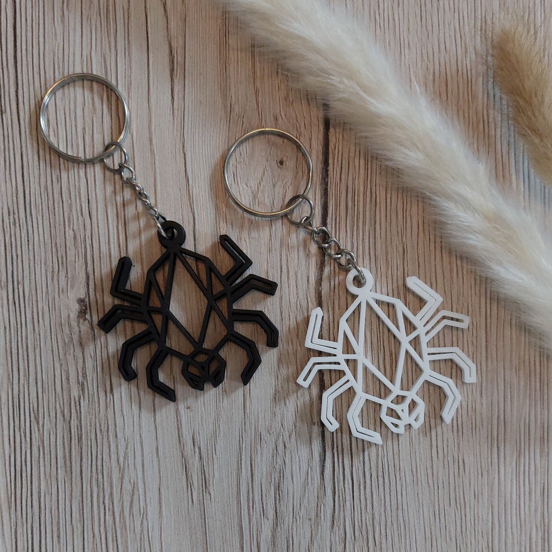 Spider Keychain/bag Charm, 3D Printed, Unique Gift, Black, White , Pla ...