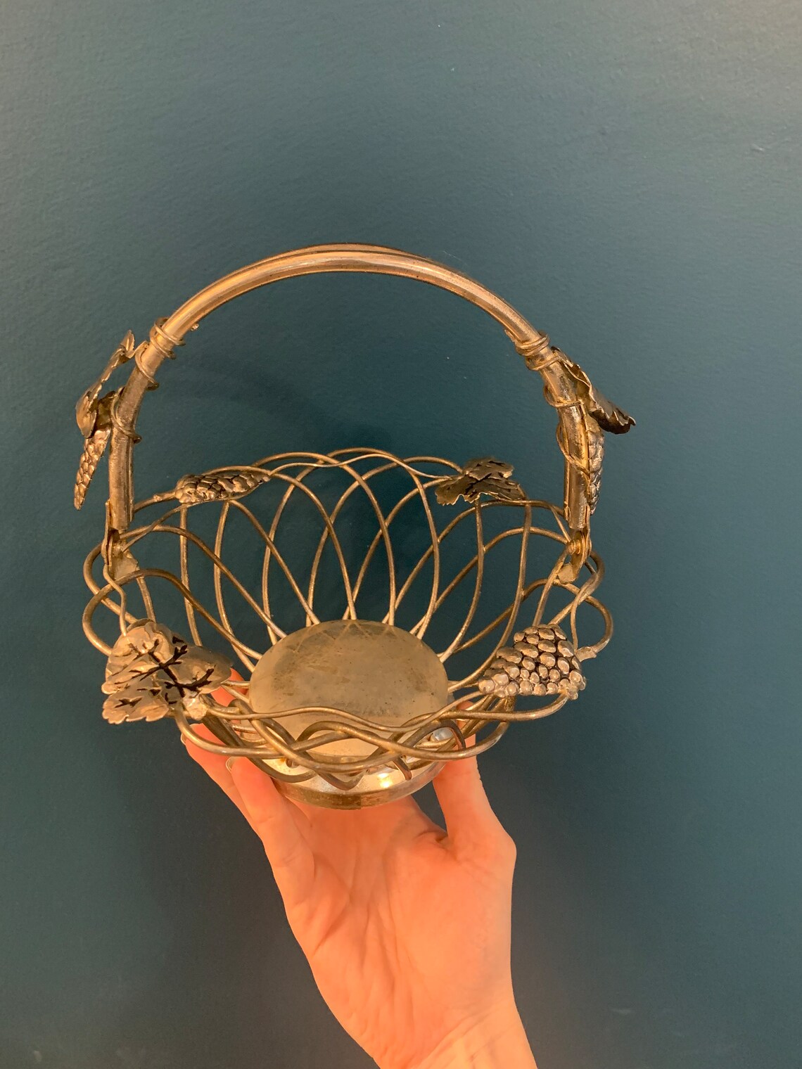Godinger Silver Wire Grape and Leaf Basket - Etsy