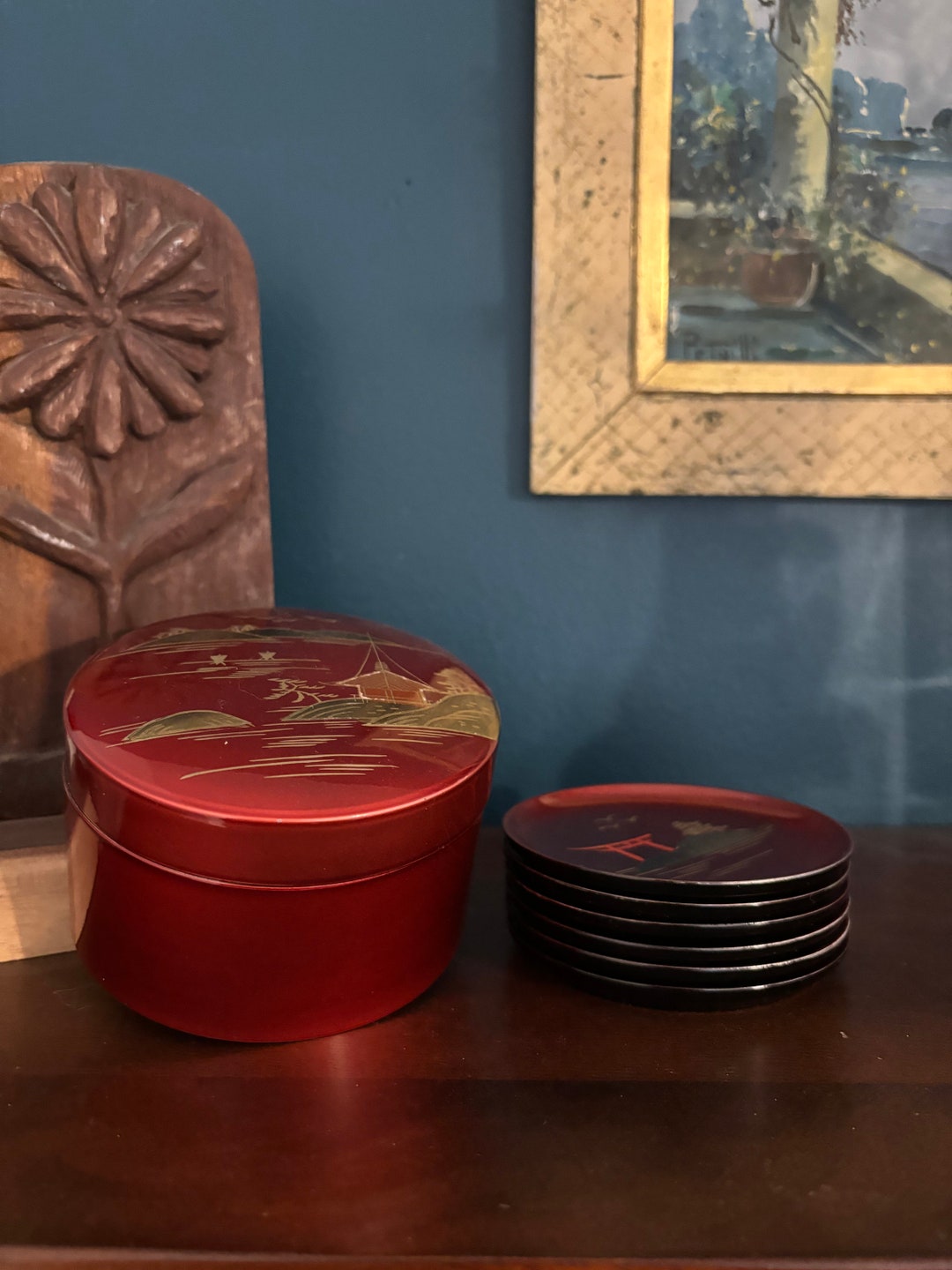 Aizu Japan Enamel Small Plates Set - Etsy