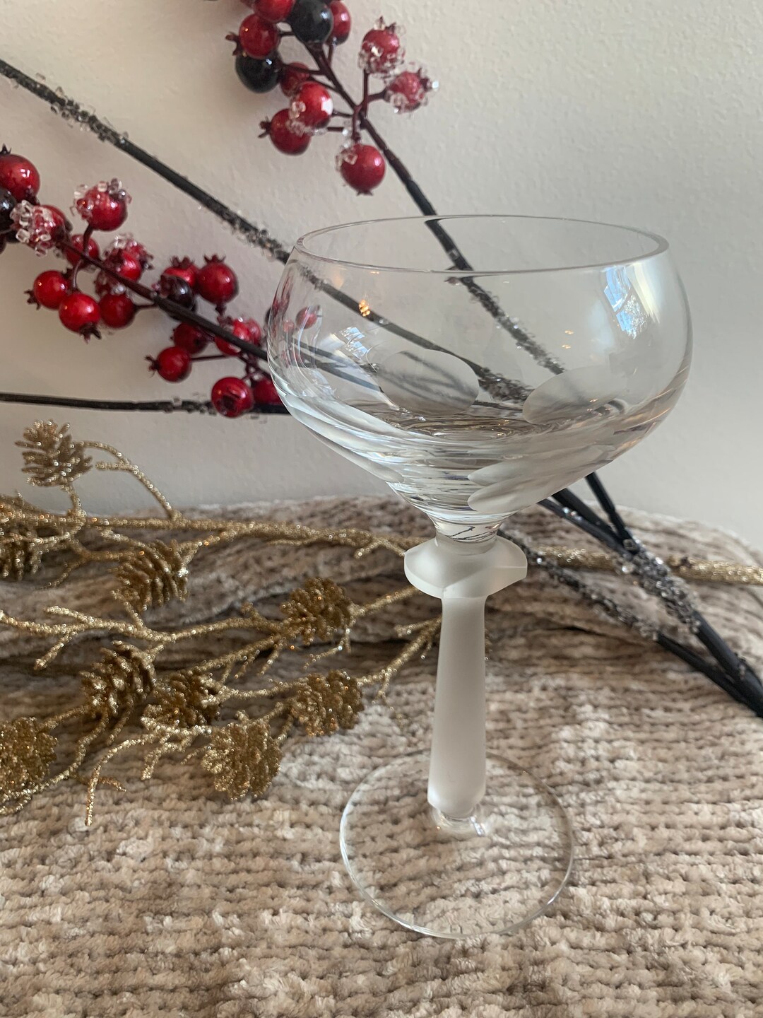 Mikasa Eclipse 7 Frosted Crystal Water Goblets - Etsy