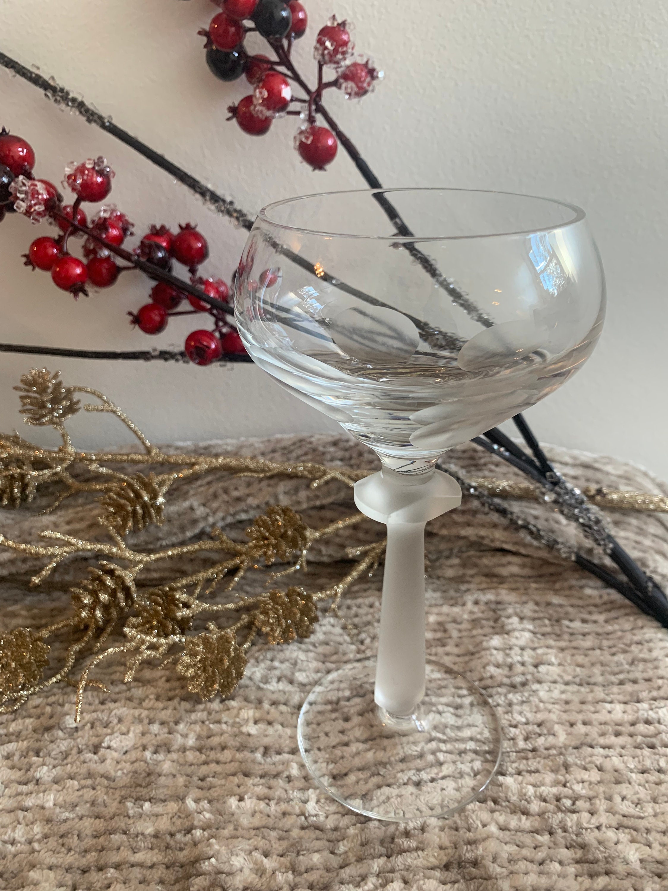 Mikasa Eclipse 7 Frosted Crystal Water Goblets - Etsy