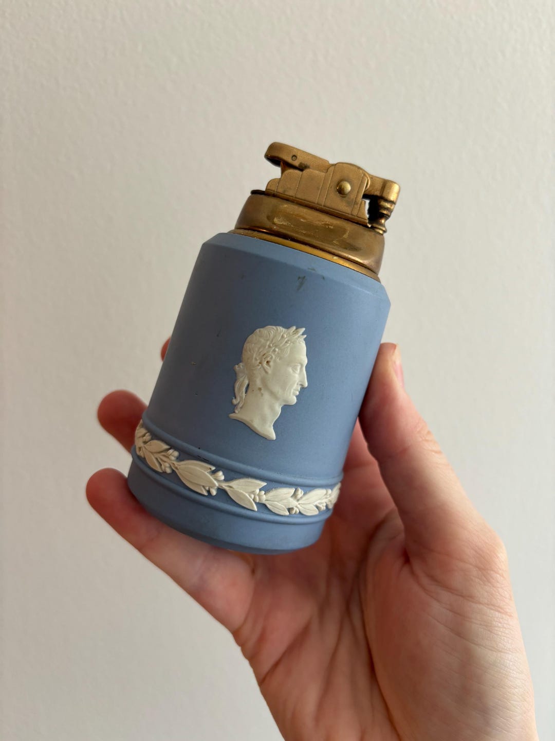 Wedgwood Julius Caesar Table Lighter, Blue Jasperware Made in England ...