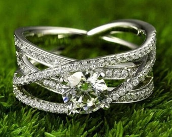 Multi Diamond Engagement Ring - Etsy