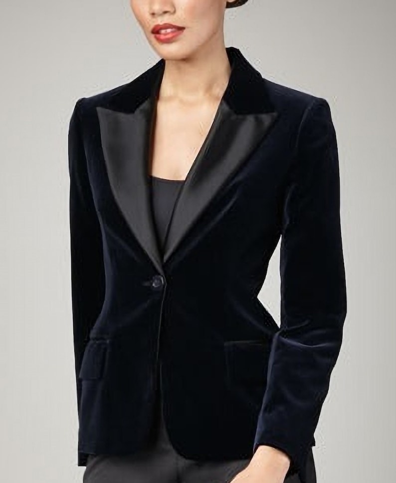 Women Jacket Black Velvet Blazer Wedding Slim Fit Prom Tuxedo - Etsy
