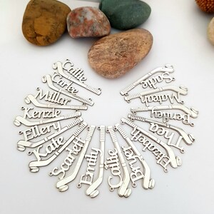 Ice Hockey Name Necklace, 925K Silver Custom Hockey Necklace, Hockey ...
