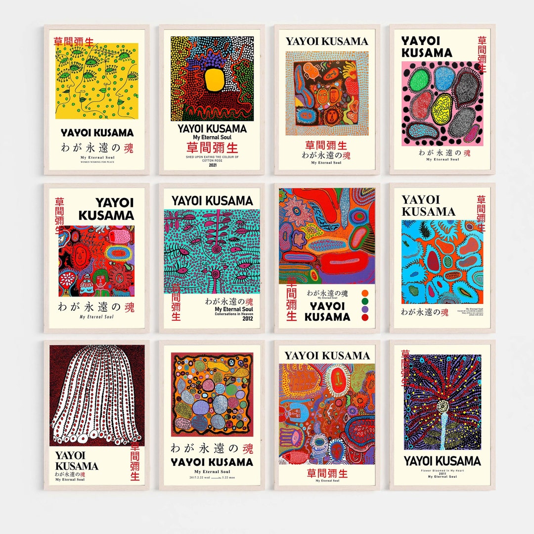 Yayoi Kusama Set of 12 Prints, Gallery Wall Set, Yayoi Kusama Poster ...