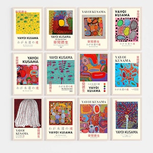 Yayoi Kusama Set of 12 Prints, Gallery Wall Set, Yayoi Kusama Poster ...