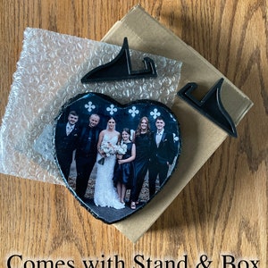 Heart Shaped Photo Slate With Stands : Personalised Gift for Weddings ...