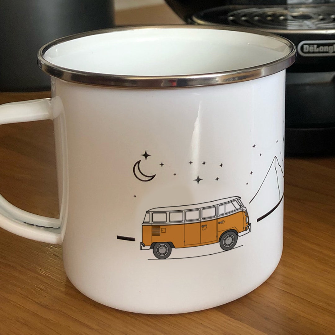 Original VW Campervan Mug Vanlife Campervan Enamel Camp Mug Camping Mug ...