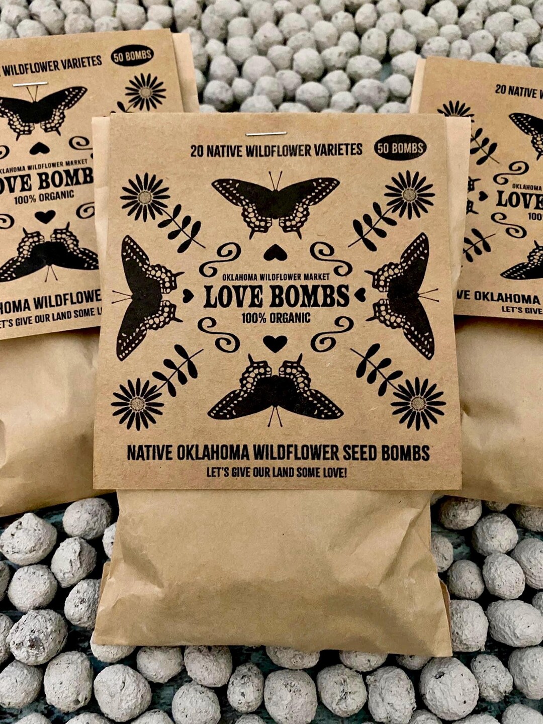 Love Bombs - Organic Native Oklahoma Wildflower Seed Bombs - 50 Seed ...