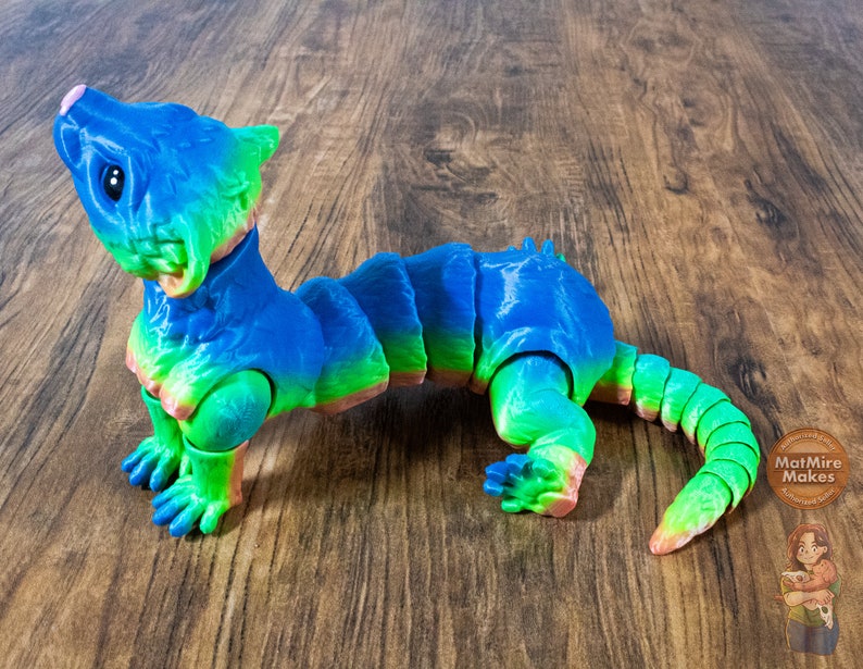 Flexi Ferret, Desk Pet, Articulated, Toy, 3D Print, Personalized ...