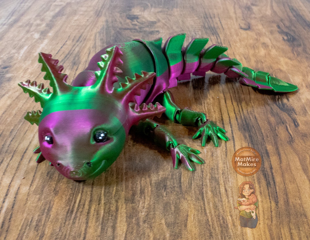 Flexi Axolotl, Desk Pet, Articulated, Toy, 3D Print, Personalized ...