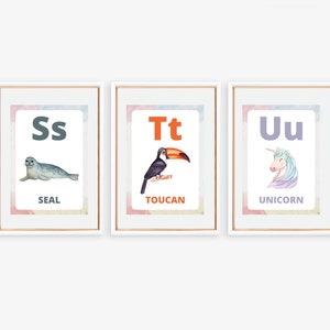 Alphabet Poster Set Alphabet Flashcards 26 Alphabet - Etsy