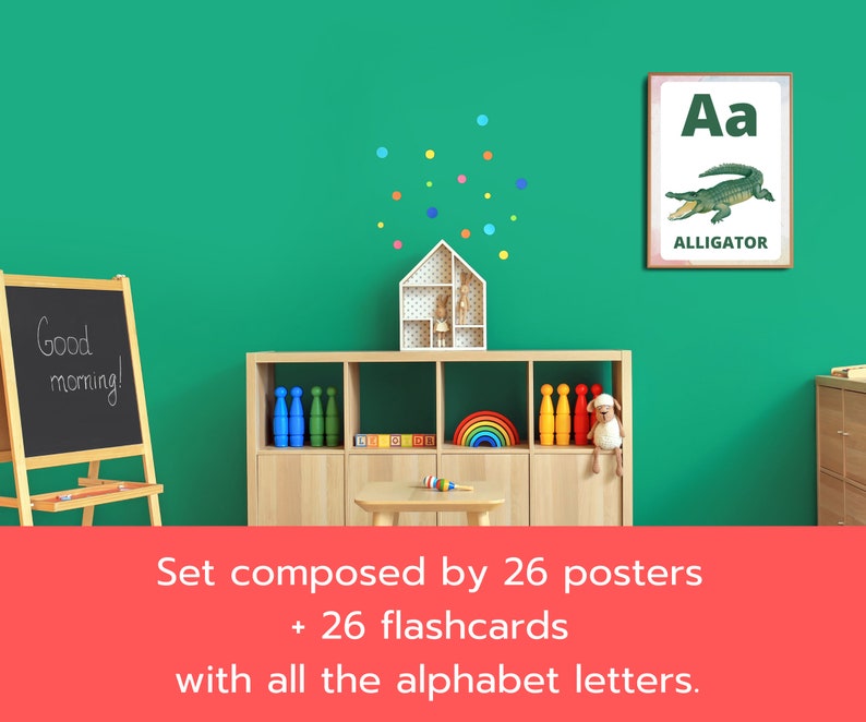 Alphabet Poster Set Alphabet Flashcards 26 Alphabet - Etsy