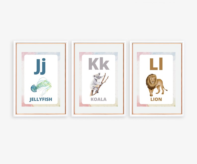 Alphabet Poster Set Alphabet Flashcards 26 Alphabet - Etsy