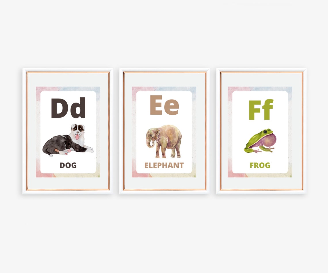 Alphabet Poster Set Alphabet Flashcards 26 Alphabet - Etsy